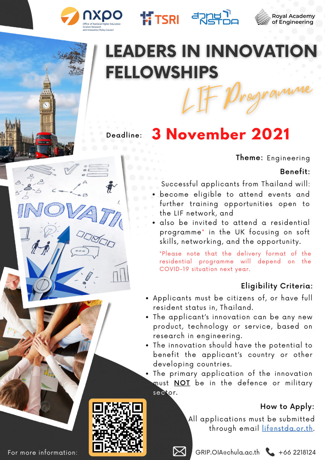 Leaders in Innovation Fellowships (LIF) Programme - Office of ...