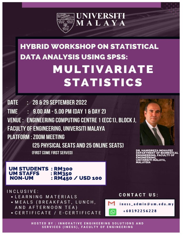[Invitation] 2-Days Hybrid Workshop on Statistical Data Analysis using SPSS: Multivariate ...