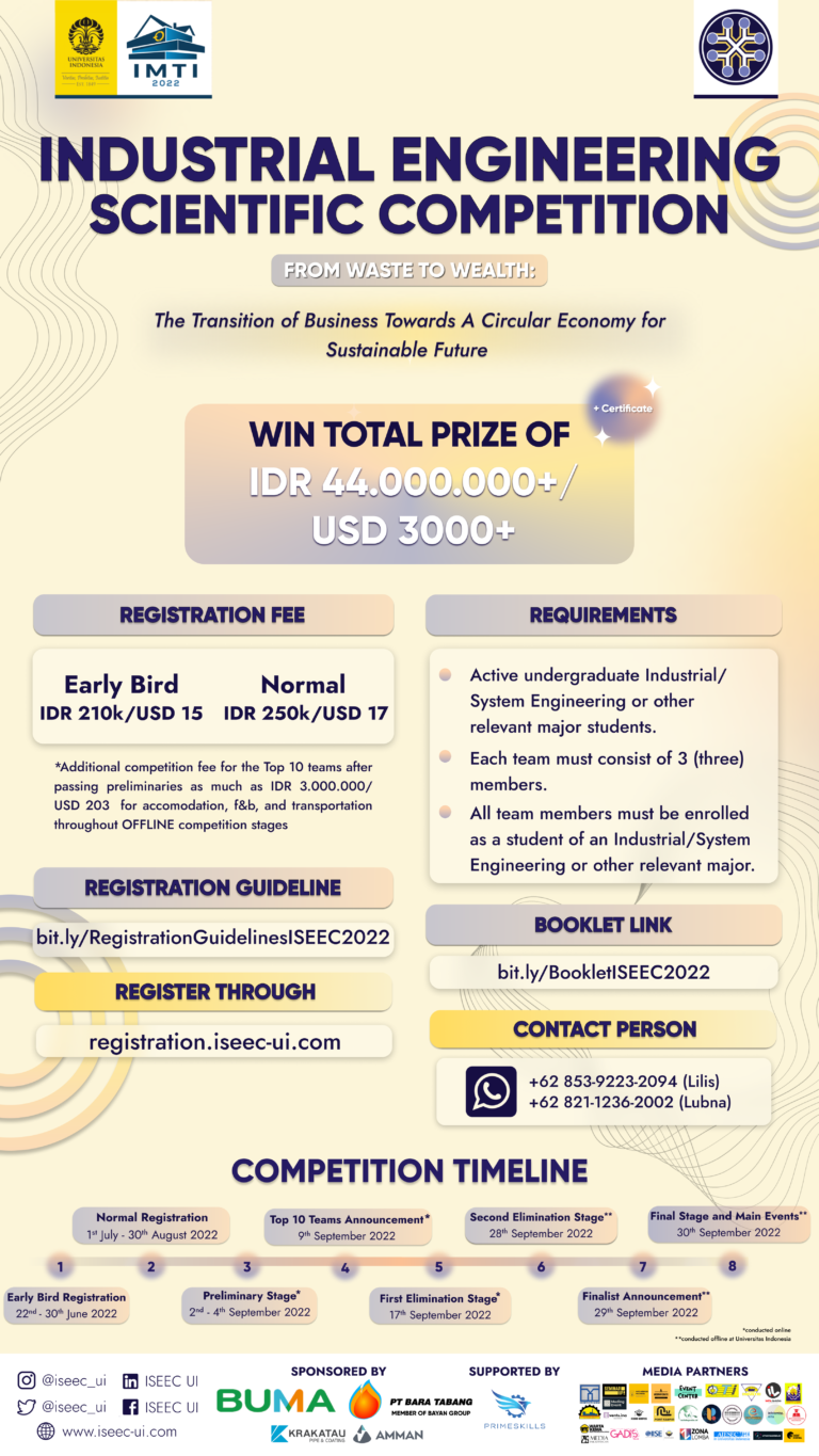 Invitation to Participate in the 22nd Annual Industrial and Systems Engineering Competition ...