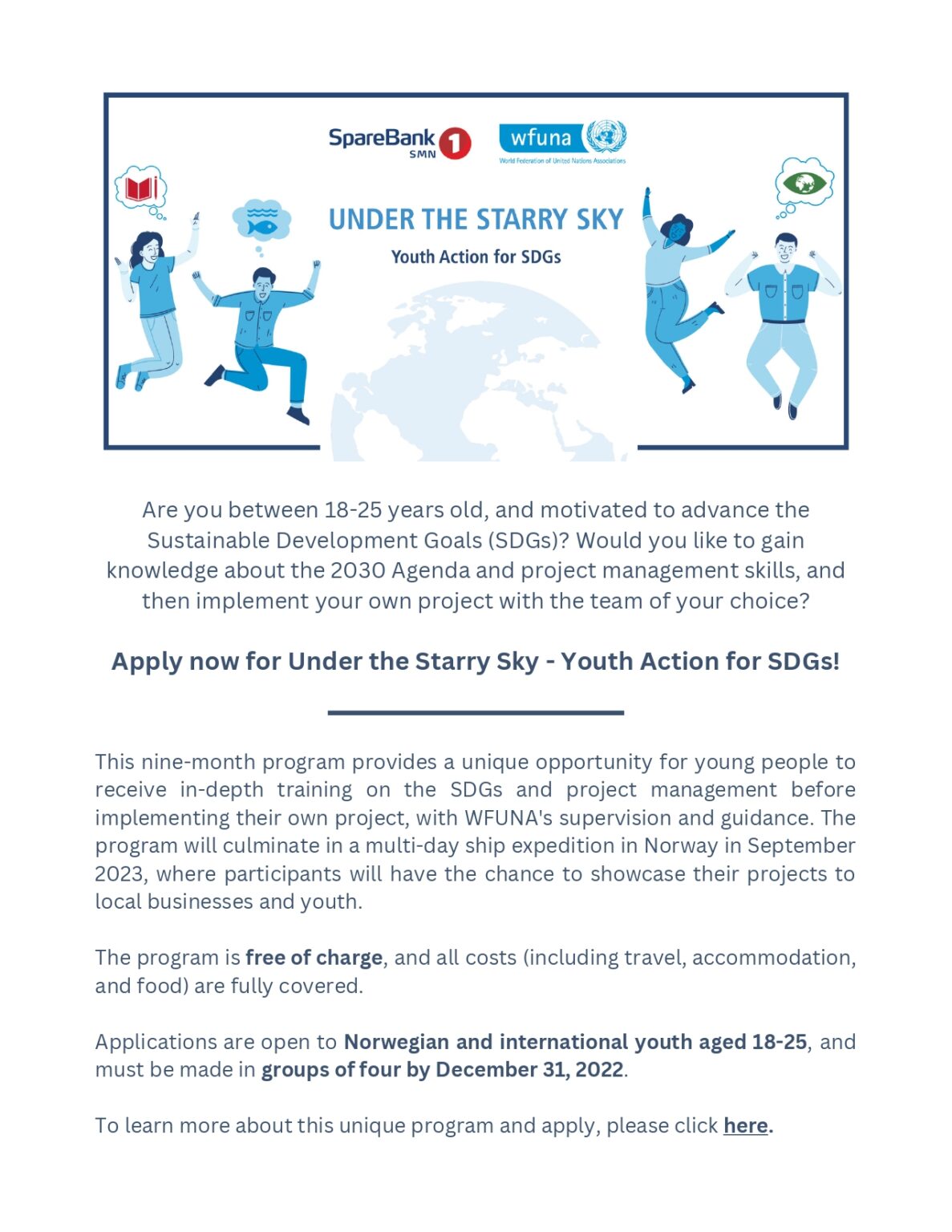 [Call for Participants] A New Joint Program: Under the Starry Sky – Youth Action for SDGs ...