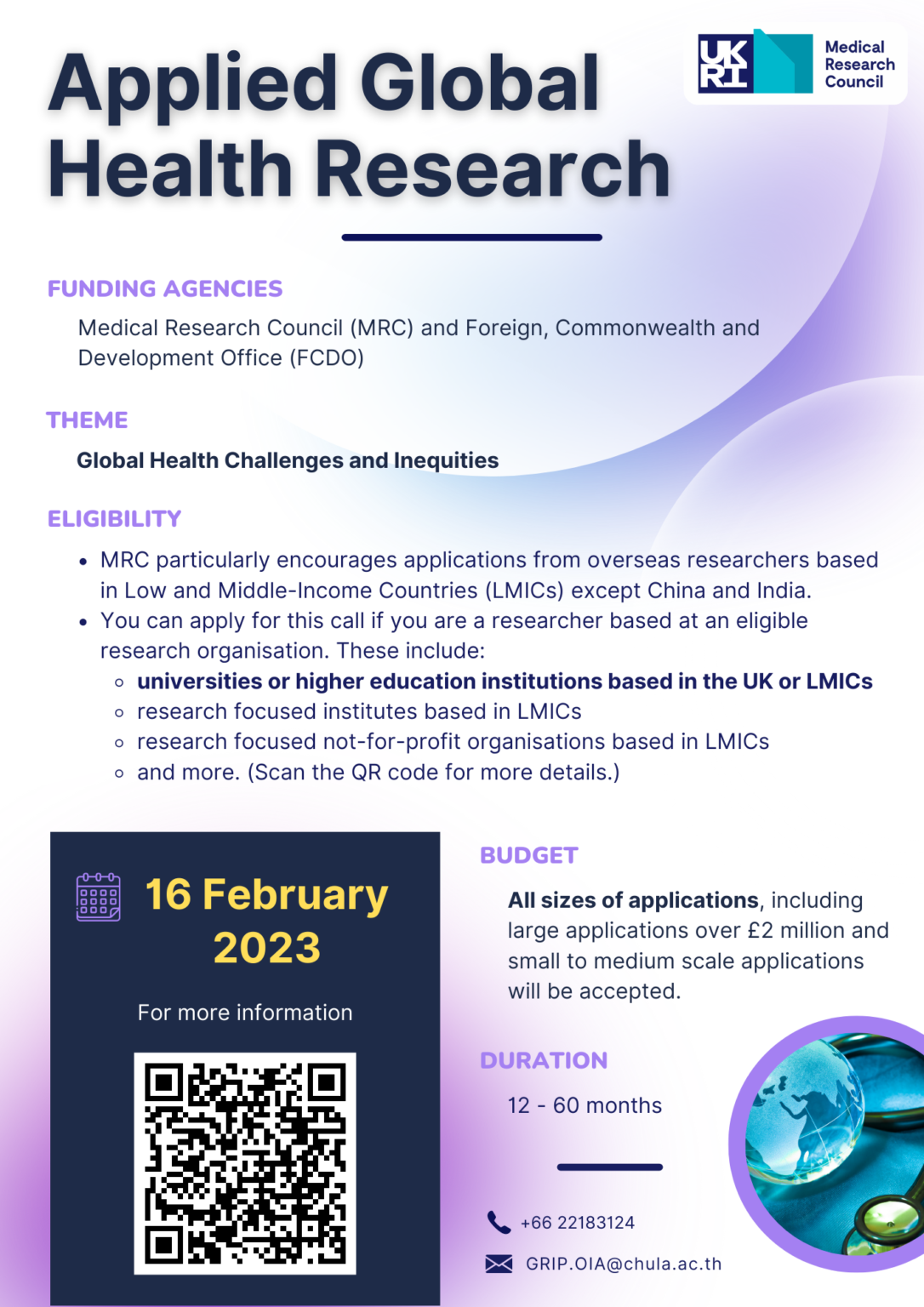 Applied Global Health Research - Office of International Affairs and ...