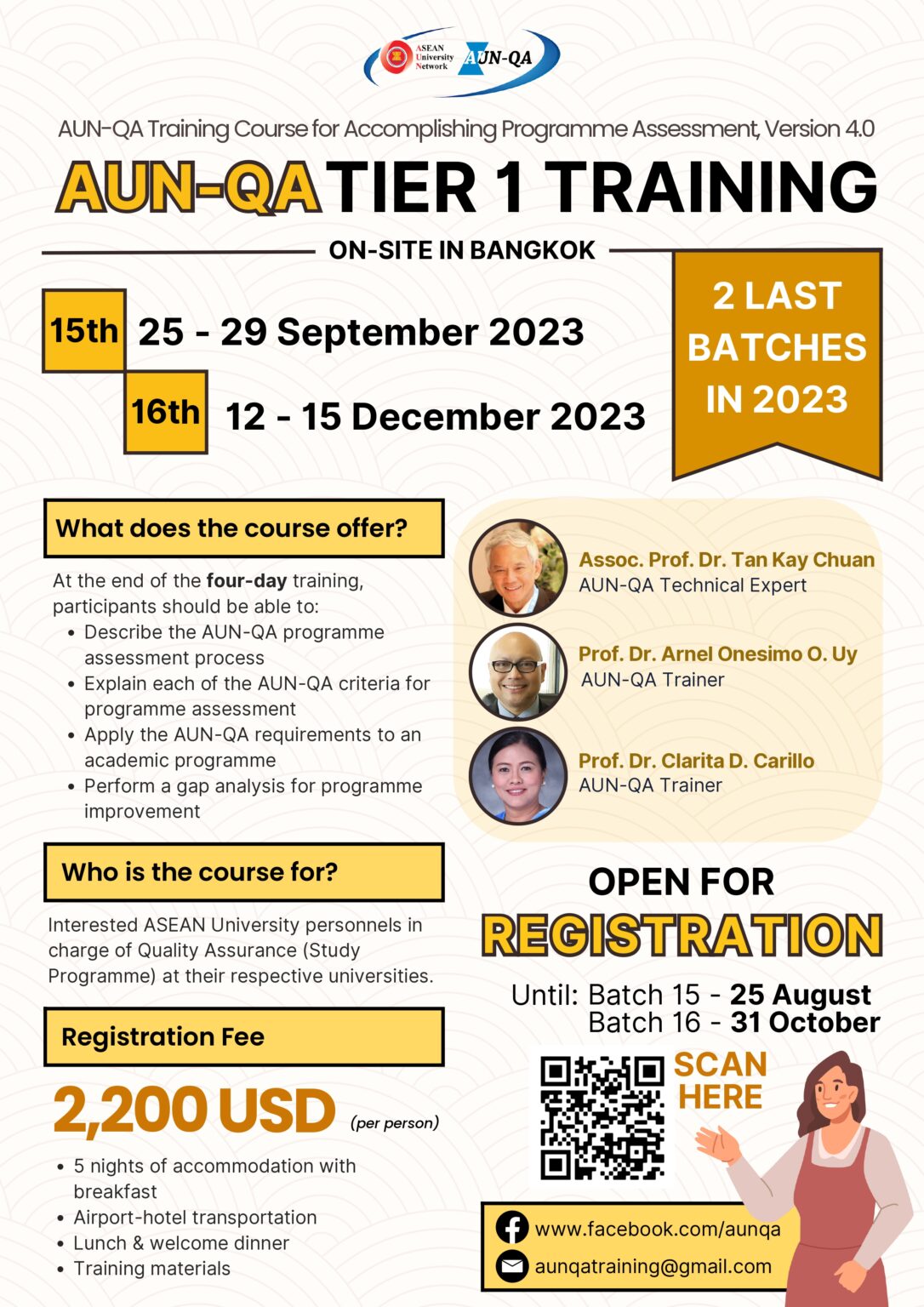 Announcement of the Upcoming AUN-QA Training Course for Accomplishing Programme Assessment ...