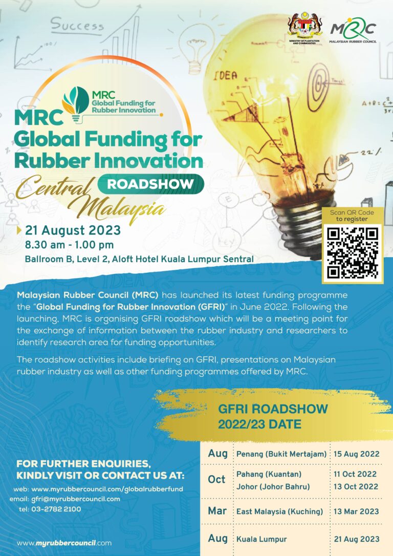 MRC Global Funding for Rubber Innovation – Invitation to Roadshow in ...