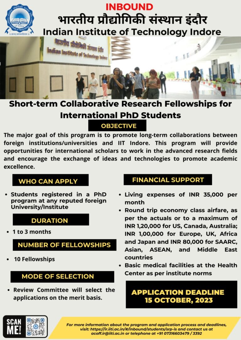 [Call for Applications] Short Term Fellowships for UG/PG Students and ...