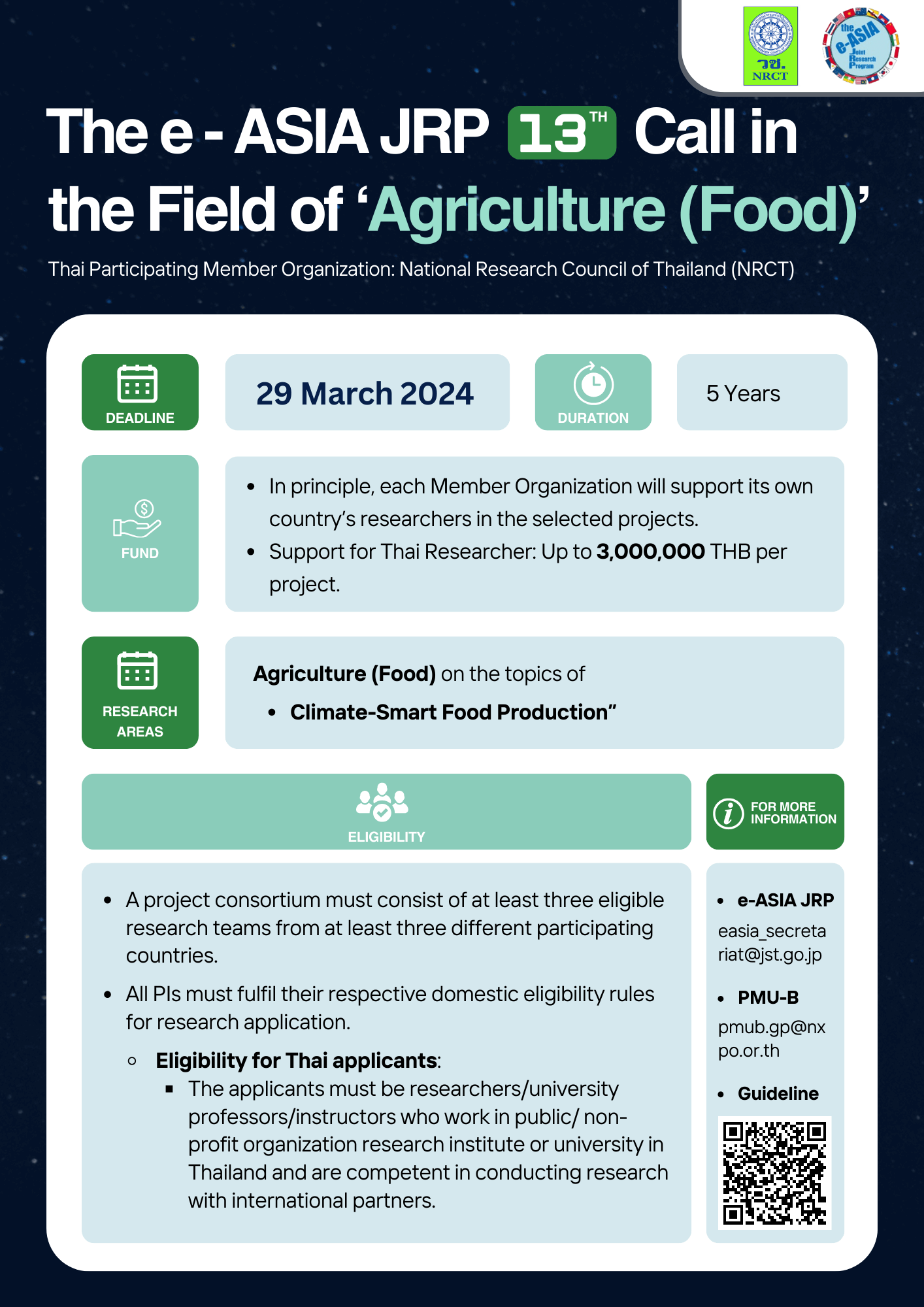 The e-ASIA Joint Research Program (e-ASIA JRP) 13th Call in the Field ...