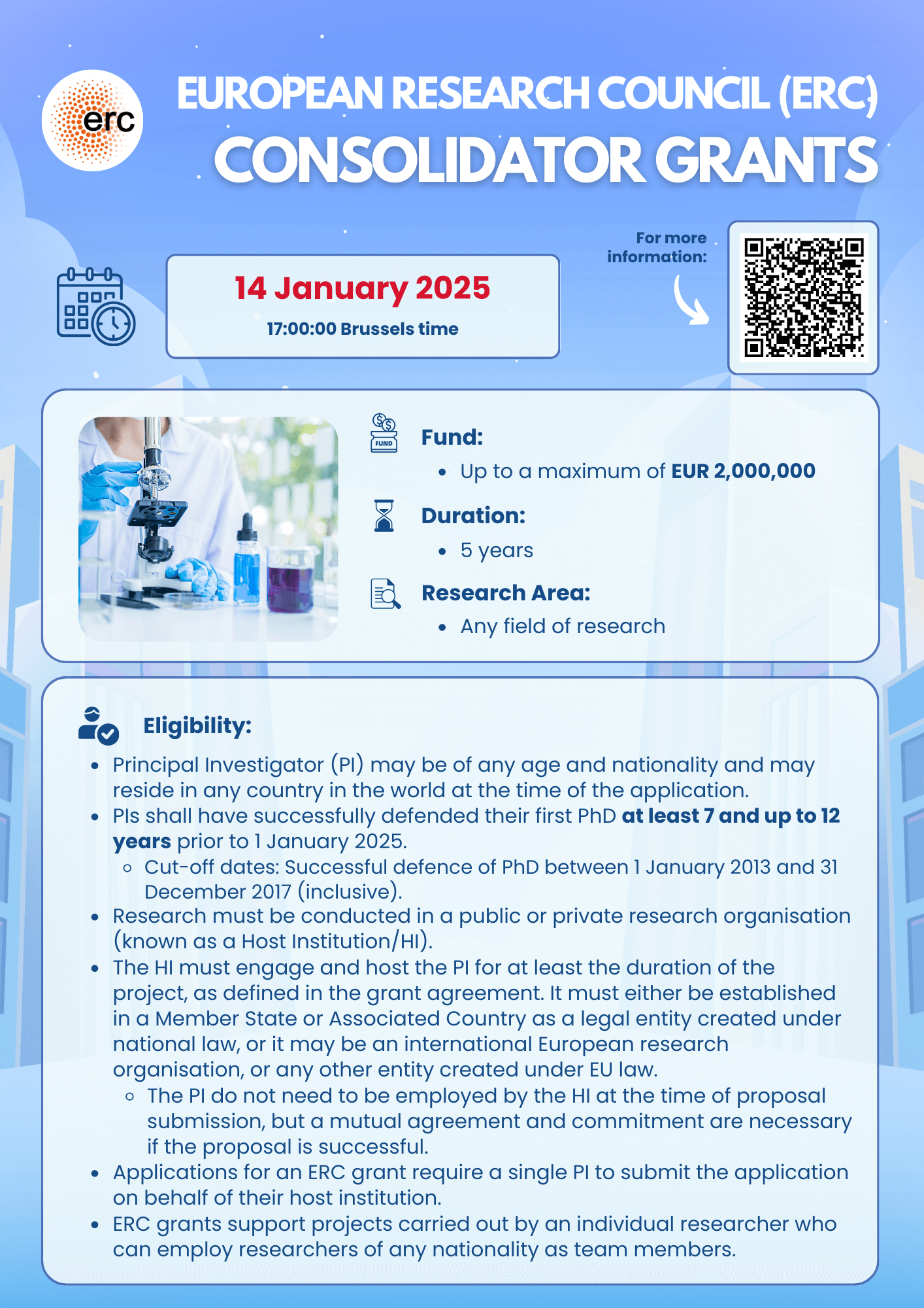 ERC Consolidator Grants - Office of International Affairs and Global Network