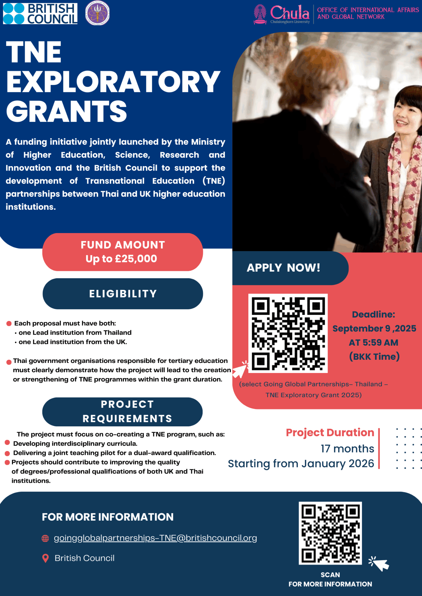Thailand-UK TNE Exploratory Grant 2025Supporting Collaboration on TNE ...